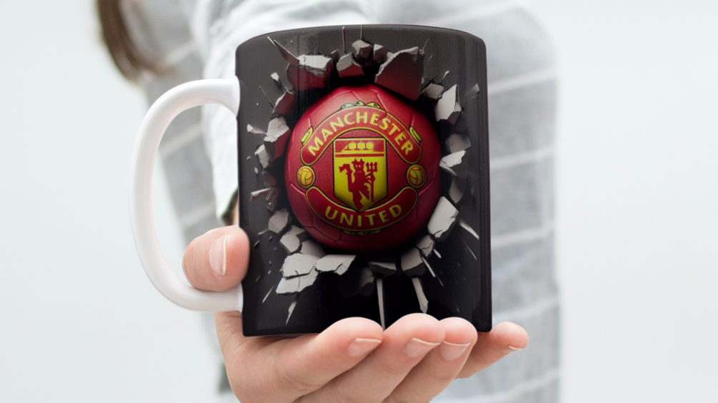 3D Effect Manchester United Logo Mug Wrap - Sublimation Design for 11 ...