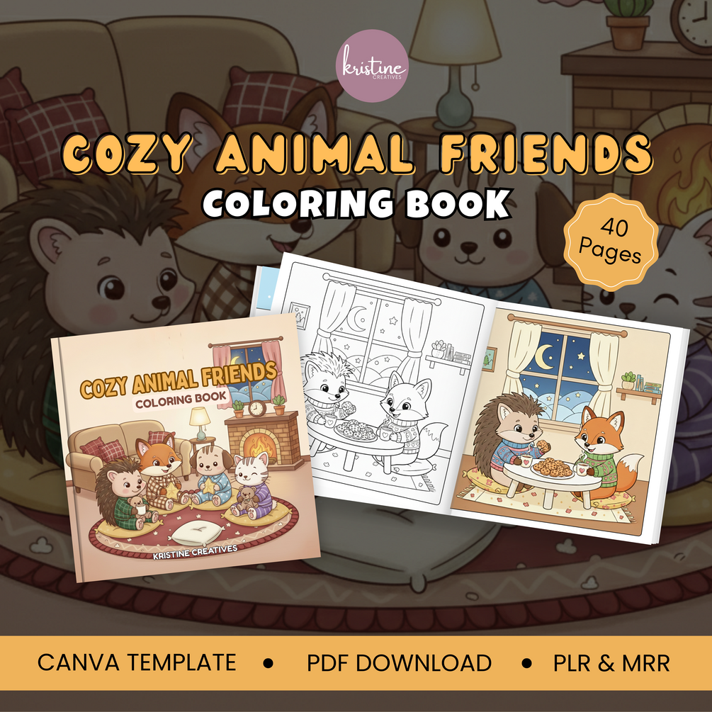 KRISTINE CREATIVES: COZY ANIMAL FRIENDS COLORING BOOK