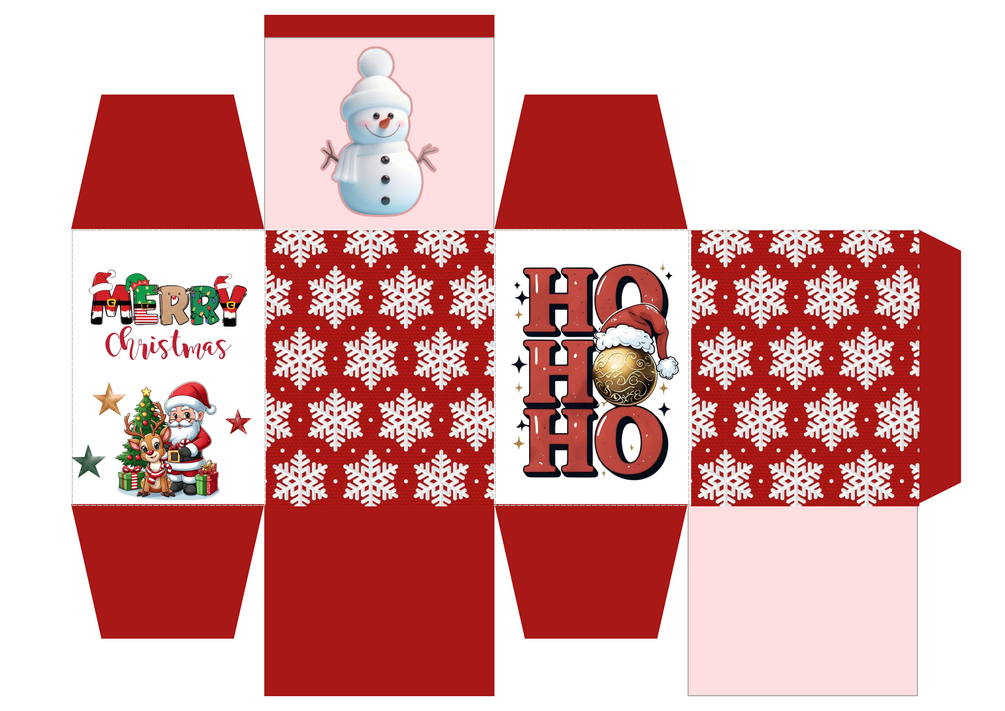 Printable Christmas Treat Boxes (4-in-1 bundle) | Editable in Canva ...