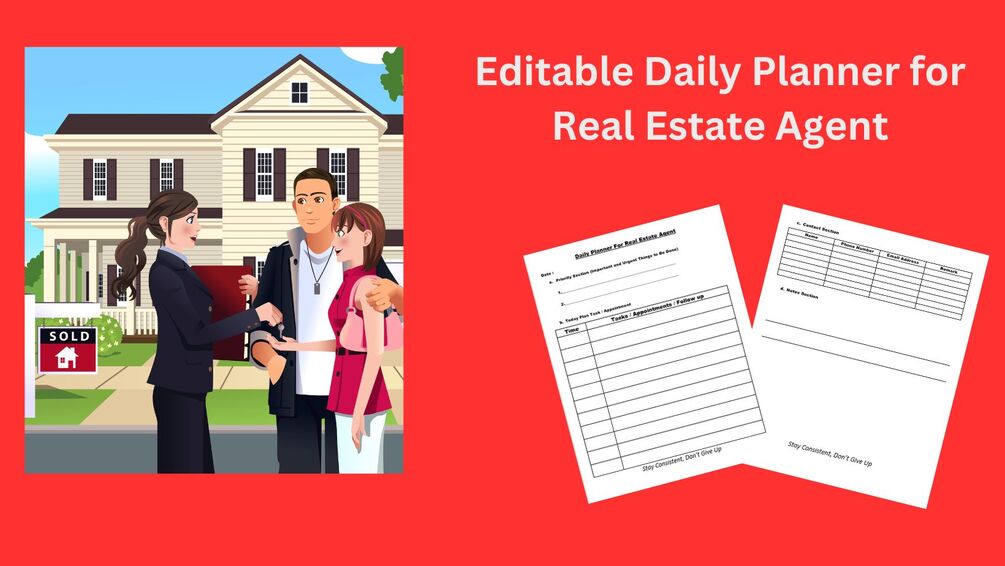 Editable Daily Planner For Real Estate Agent