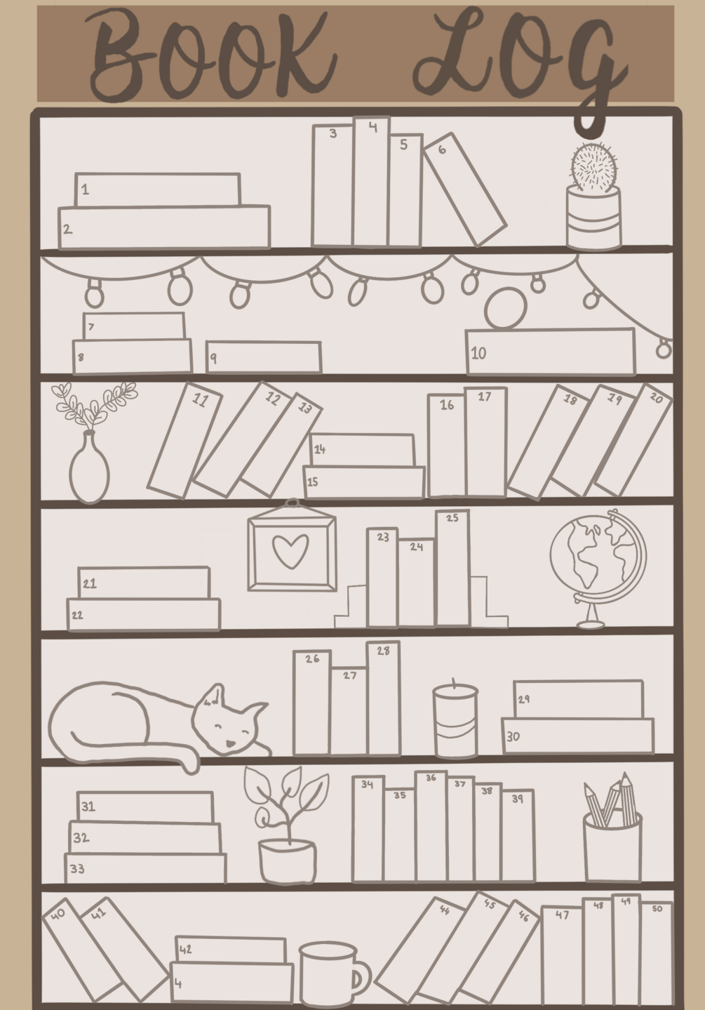 Journal Book log colouring in