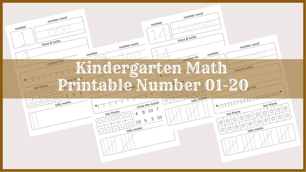 Kindergarten Math Printable Number 01-20