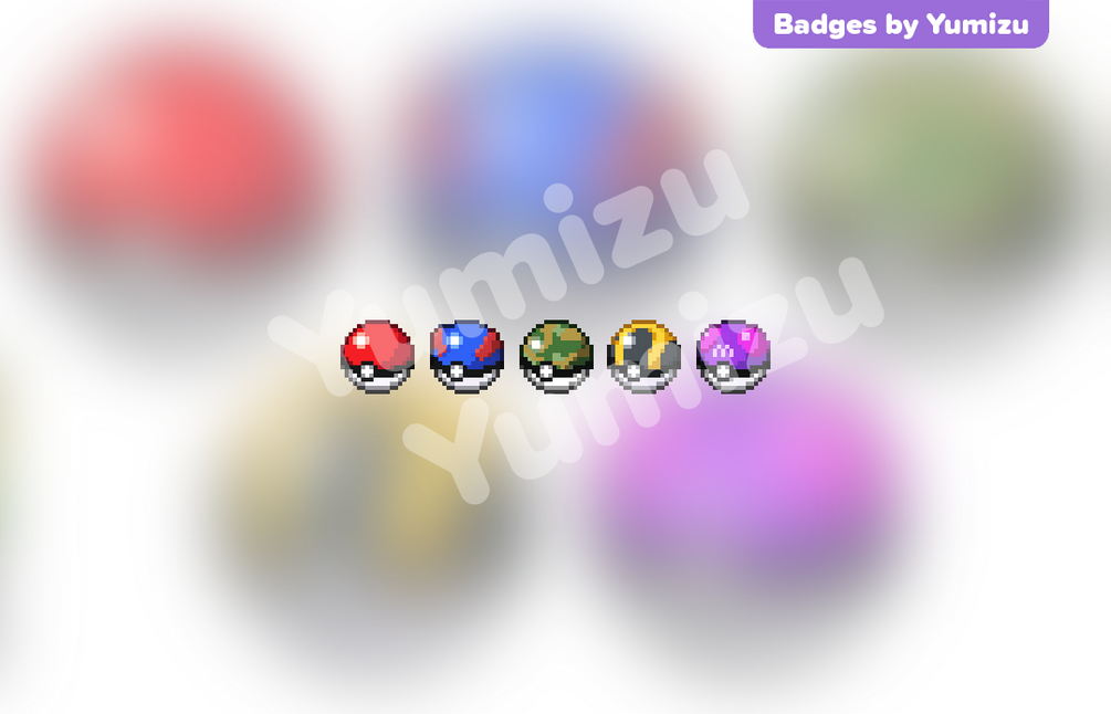 Pokémon - Pixeled Pokéballs 1. Gen Badges [Twitch]