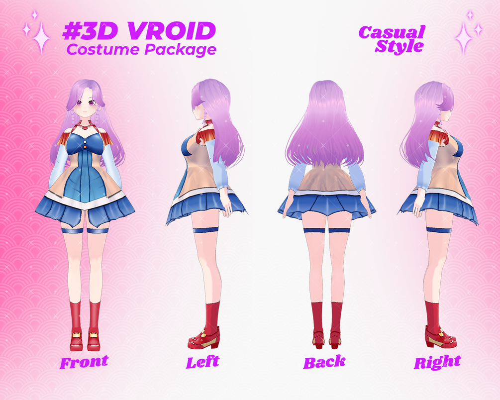 VRoid Clothing Pack, Avatar Dressing, Female Costume, Virtual Fashion ...