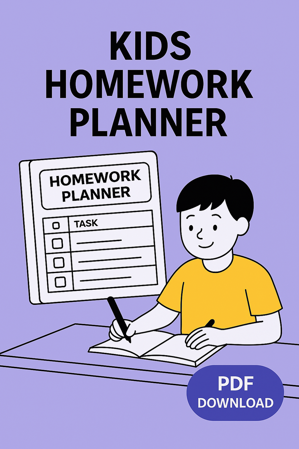 Kids Homework Planner – Printable PDF