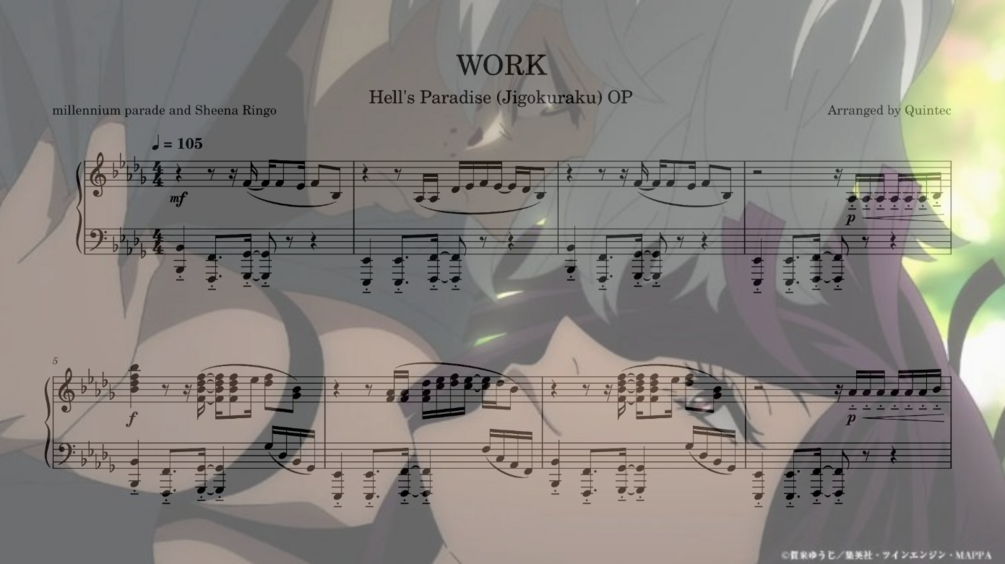 [Piano Sheet Music] millennium parade and Sheena Ringo - WORK (Hell's ...