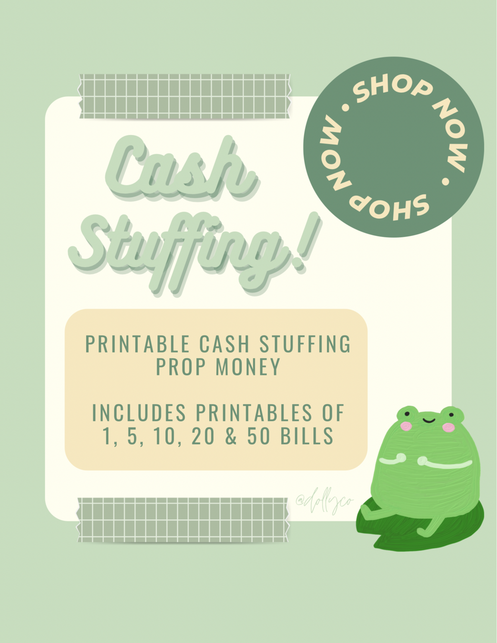 Downloadable Frog Cash Stuffing Prop Money Bundle