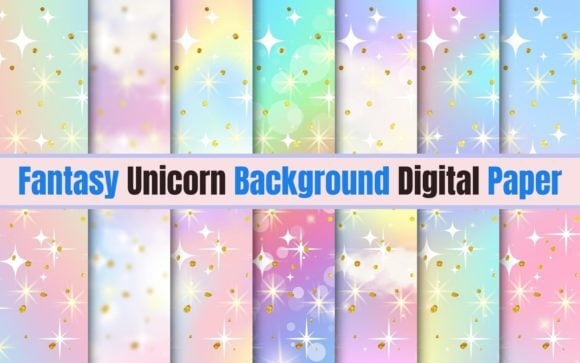 Unicorn Background Digital Paper Pack