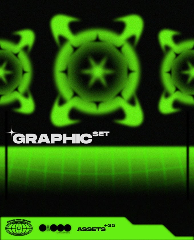 Graphics set with 35 pieces