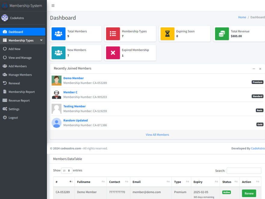 Membership Management System in PHP with Source Code
