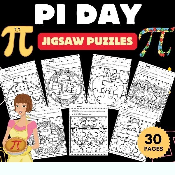 Pi day Coloring Pages & Games - Fun Pi Day Activities BUNDLE