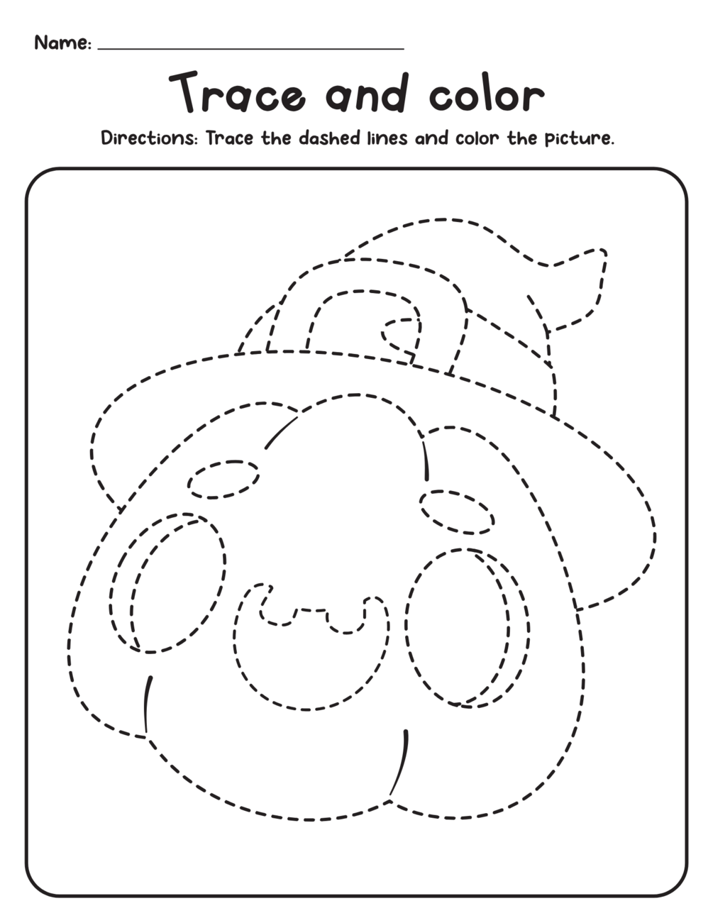 Halloween-Trace for kids 20 Coloring Pages