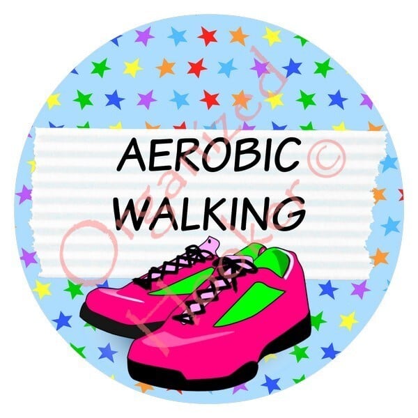 AEROBIC WALKING Printable Planner Stickers — Digital Download