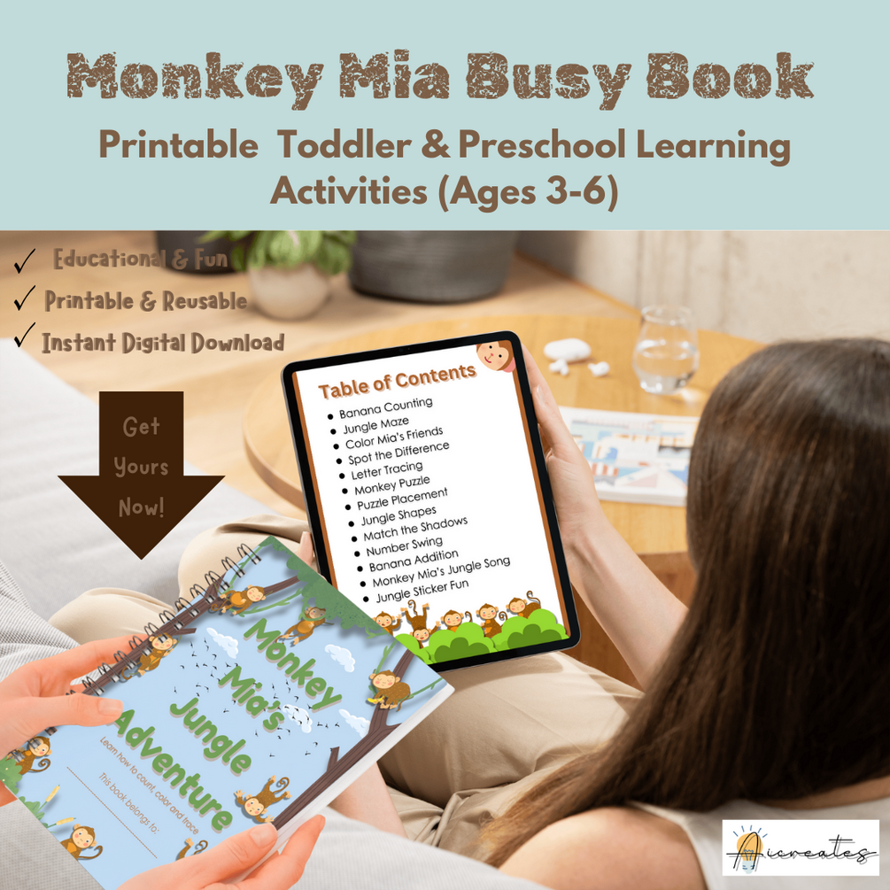 Monkey Mia Busy Book - Printable Toddler & Preschool Learning ...