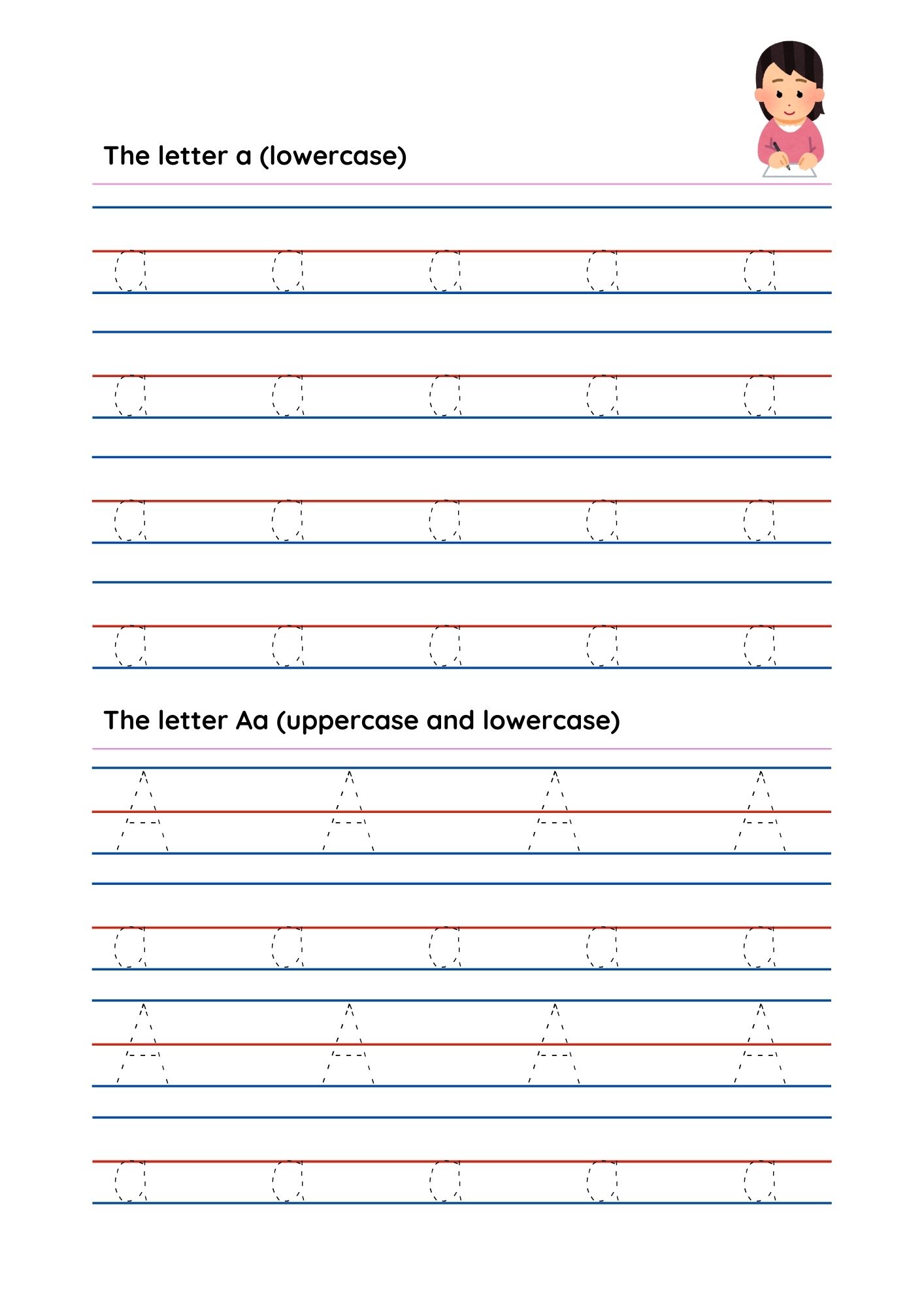 Letters And Alphabet Worksheets (Pink)