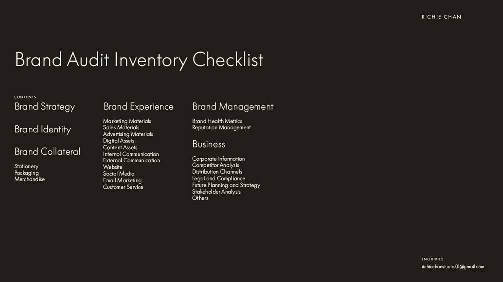 Brand Audit Inventory Checklist
