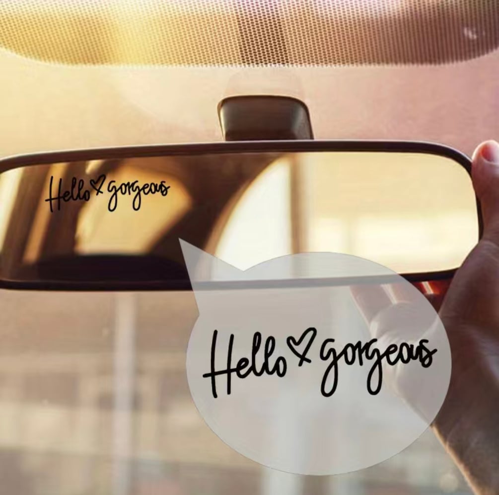Hello Gorgeous Mirror and Wall Decals, 3pc set