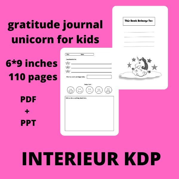 gratitude journal unicorn for kids