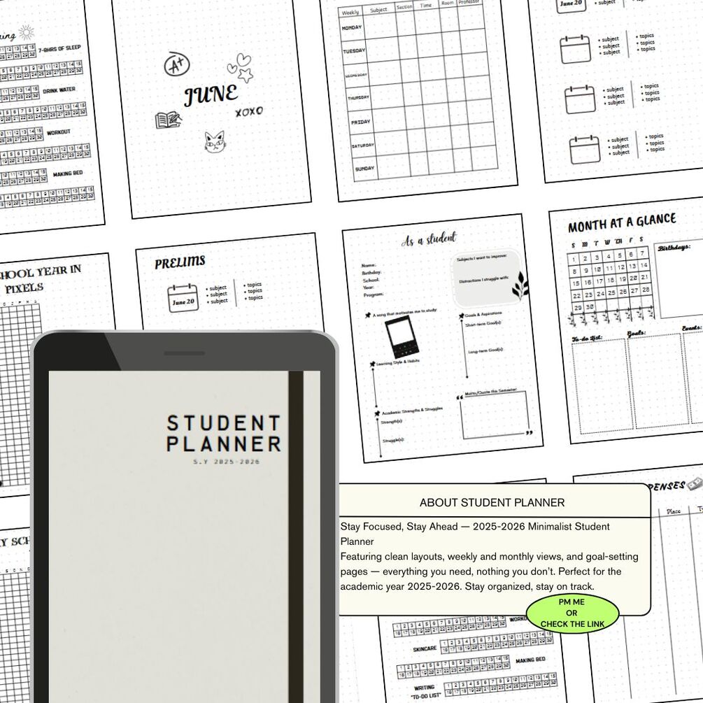 Minimalist Student Planner Academic Year 2025-2026