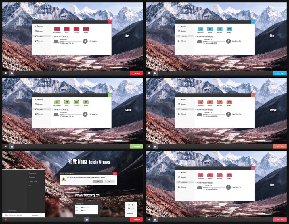 Exo Mid Minimal Theme For Windows 7