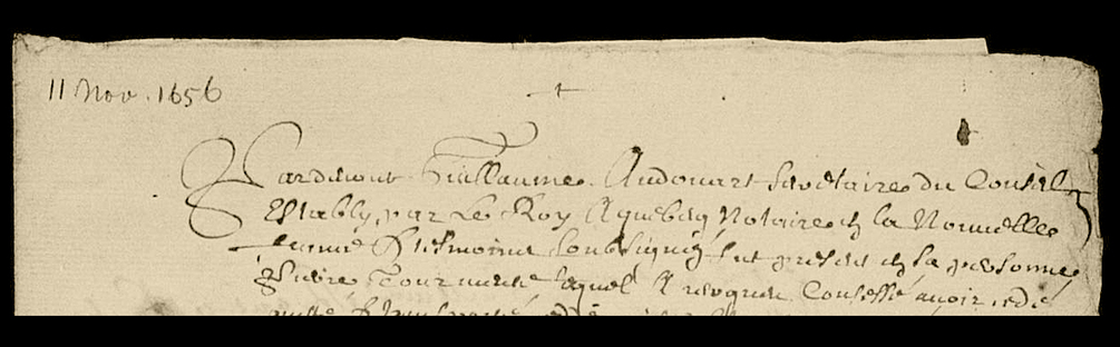 Greffe Guillaume Audouart - minute 505 - 11 novembre 1656 - Registry of ...