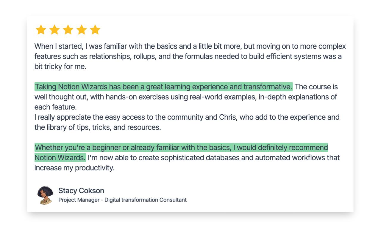 Notion Wizard Course