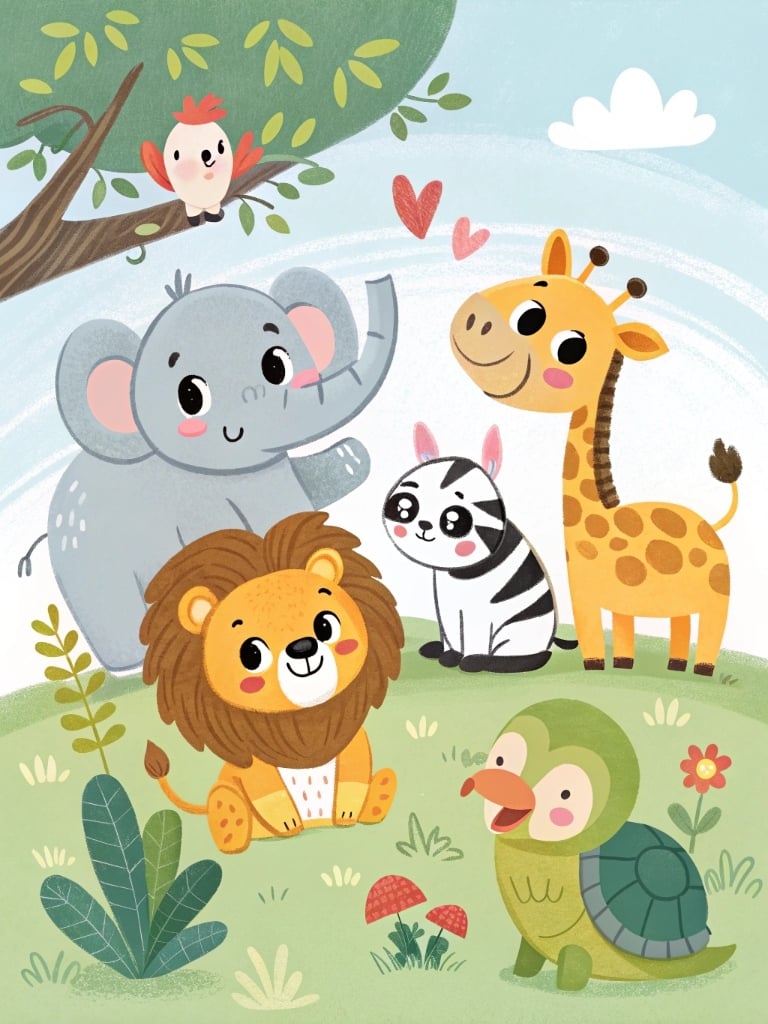 Cute Animals Coloring Fun: A Joyful Coloring Book for Kids