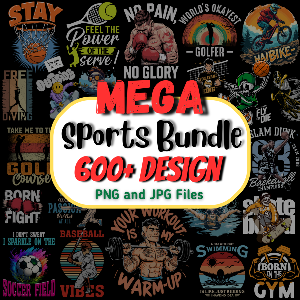 Mega Sport Design Bundle, 600+ Sports Related Designs, Basketball ...