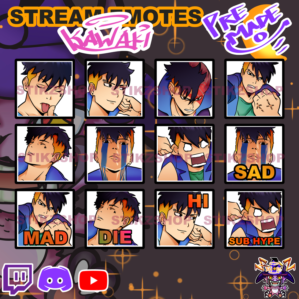 12 set of emotes | Kawaki kun