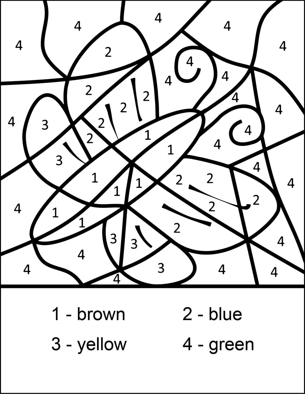 Butterfly Color By Number Page - Personal and Educational Use