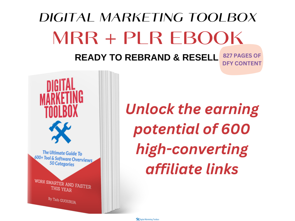 🚀 Digital Marketing Toolbox: 600+ Tools & Affiliate Links | MRR & PLR eBook | Launch Discount ...