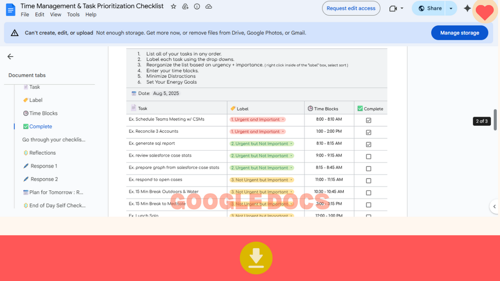 Time Management & Task Prioritization Checklist