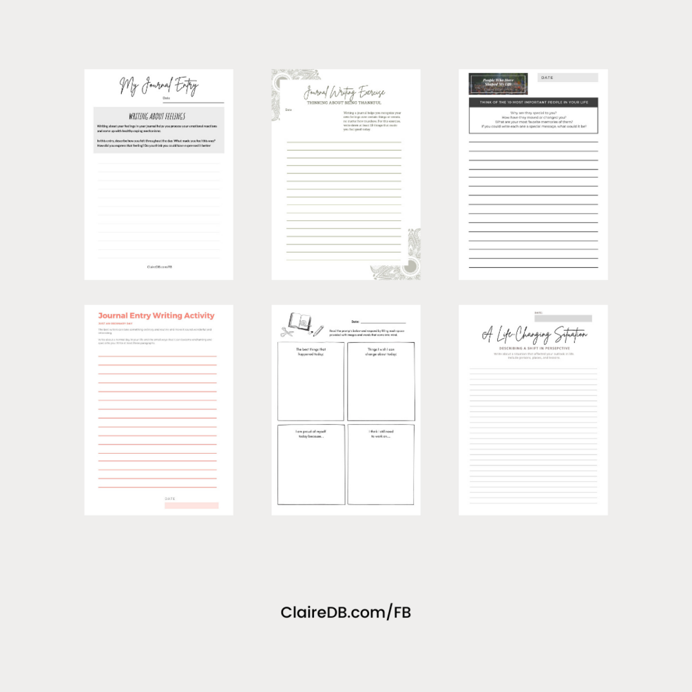 6 Journaling Templates To Help Process Emotions; Art Therapy Resources