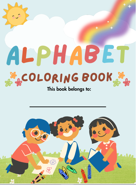 Kids Alphabets (A-Z) Coloring book to learn & practice Capital & Small ...