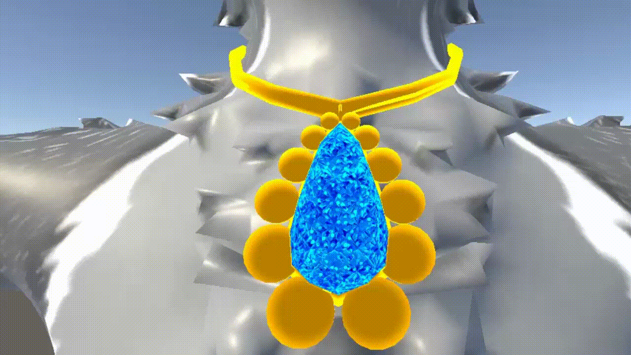 Rexouium and Canis Blue Jewel Necklace