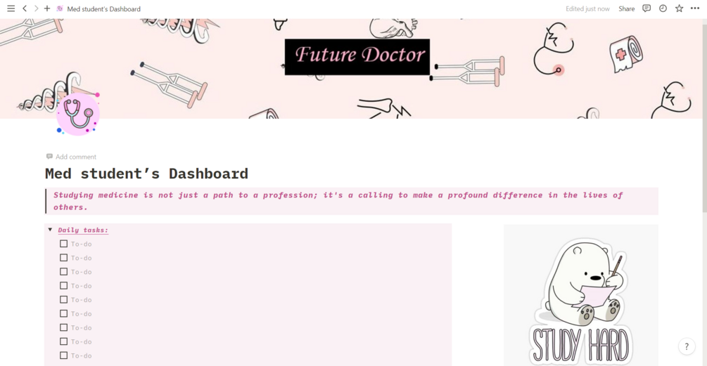 Med student’s Dashboard