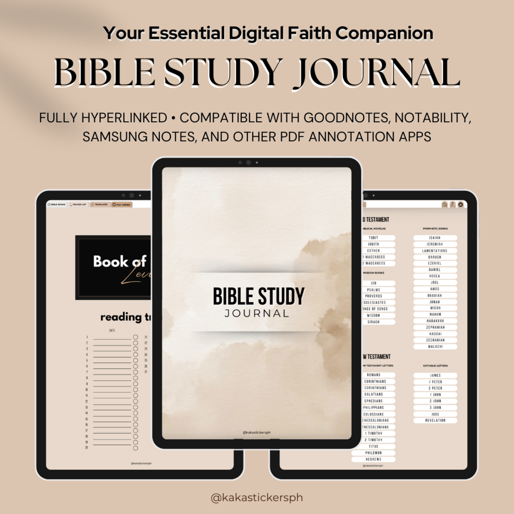 Digital Bible Study Journal | 73 Bible Books Notebook Sections ...