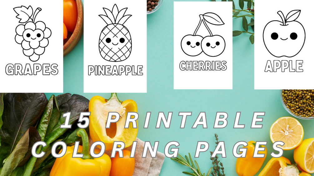 Cute Fruit Coloring Book for Kids – 15 Fun & Easy Fruit Pages to Color