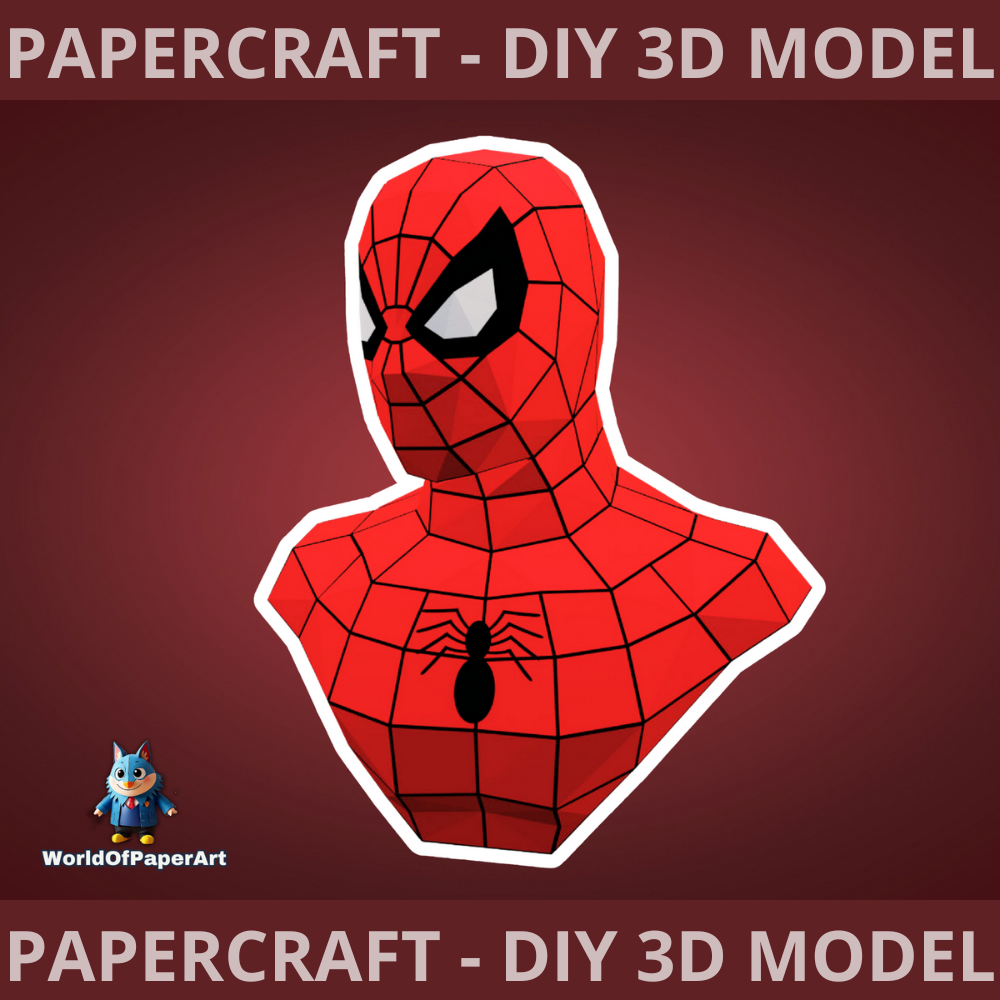 Spiderman Papercraft Template Set - DIY 3D Origami, Home Decor Art, DXF ...