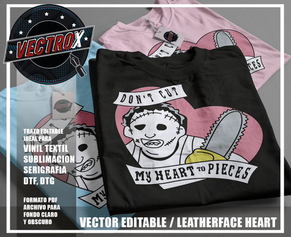 Vector Editable - Leatherface Heart