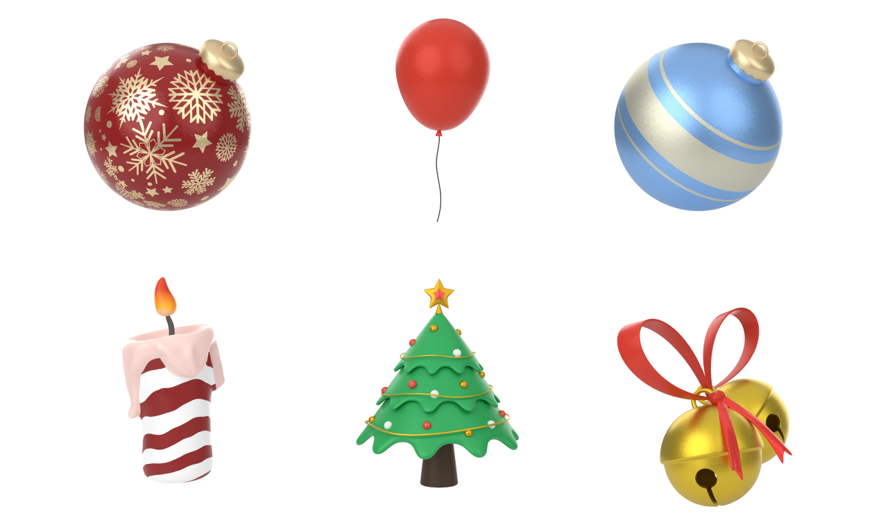 3D Christmas illustrations - 23 Vector Elements