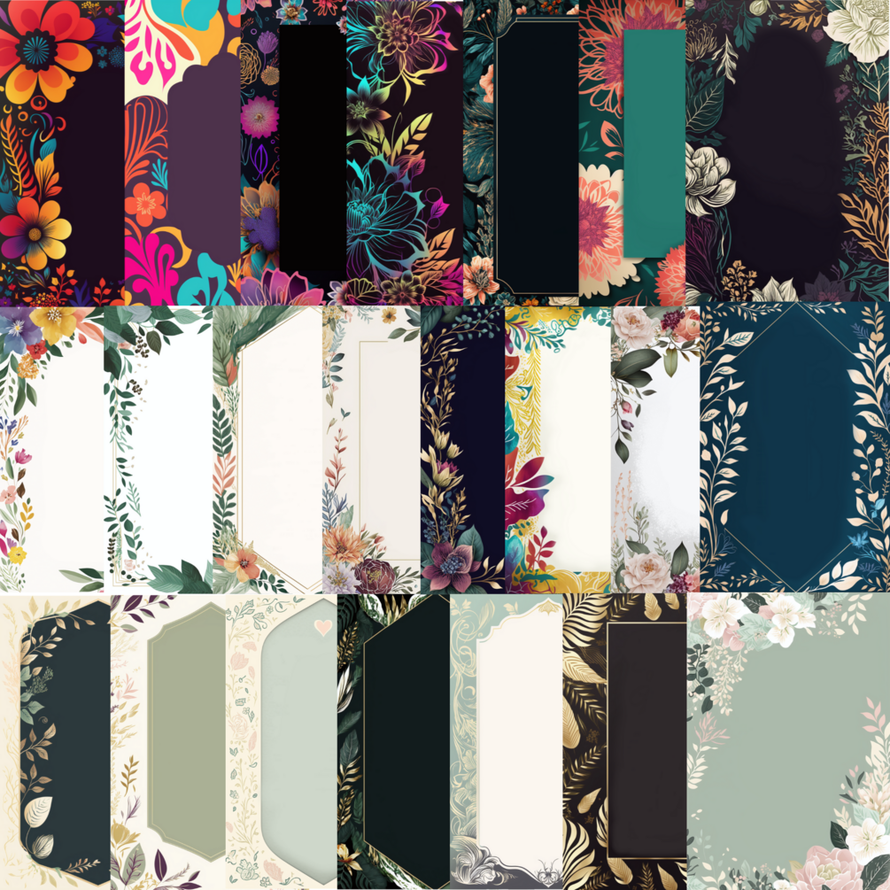 Canva Wedding Digital Paper For Invitations And Menus, Floral Borders ...