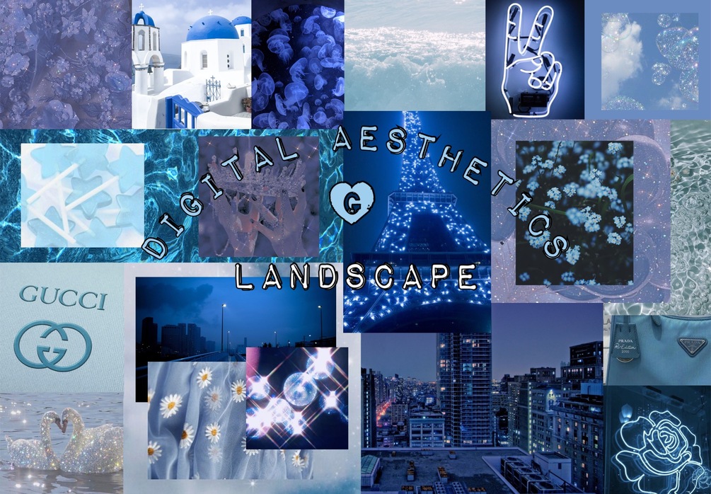 Custom Blue Digital Collage (Landscape)