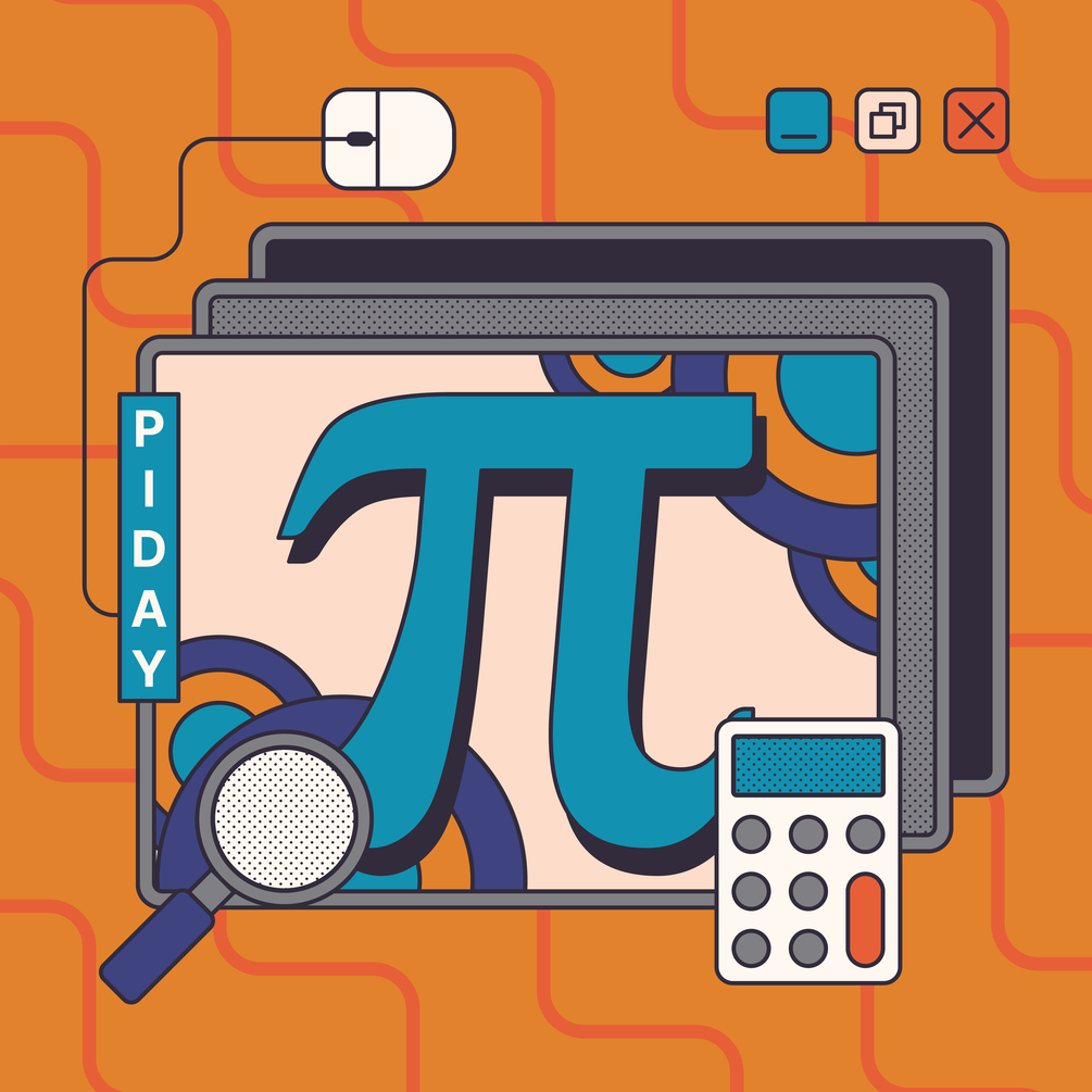 🔢💻 Pi Day Digital Illustration – Geeky & Modern Math Design