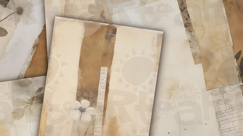 16 pc Botanical Layered Paper Collage Printable Junk Journal Half ...