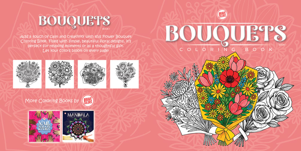 Flower Bouquet Coloring Book 1 by Brave Colors [PDF]