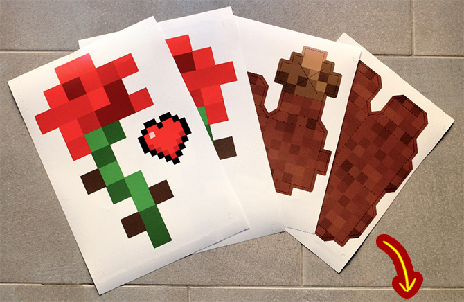 Minecraft-inspired Rose & Pot - FREE Download