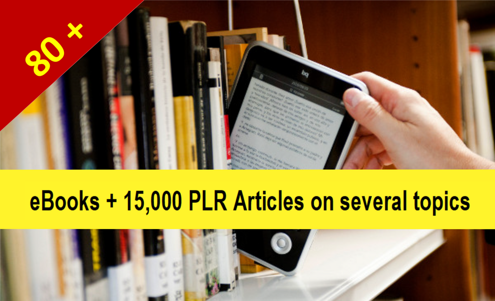 80+ eBooks + 15,000 PLR Articles on several topics