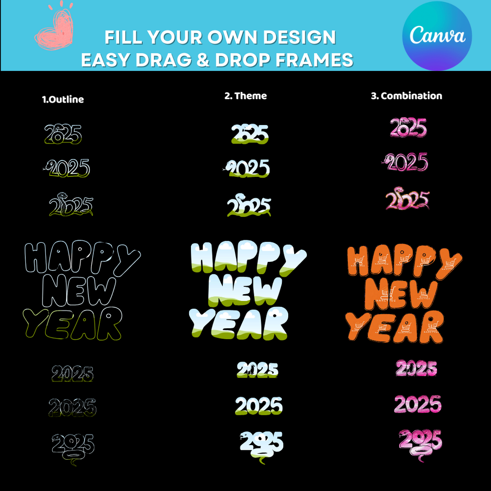 Editable New Year Canva Frame