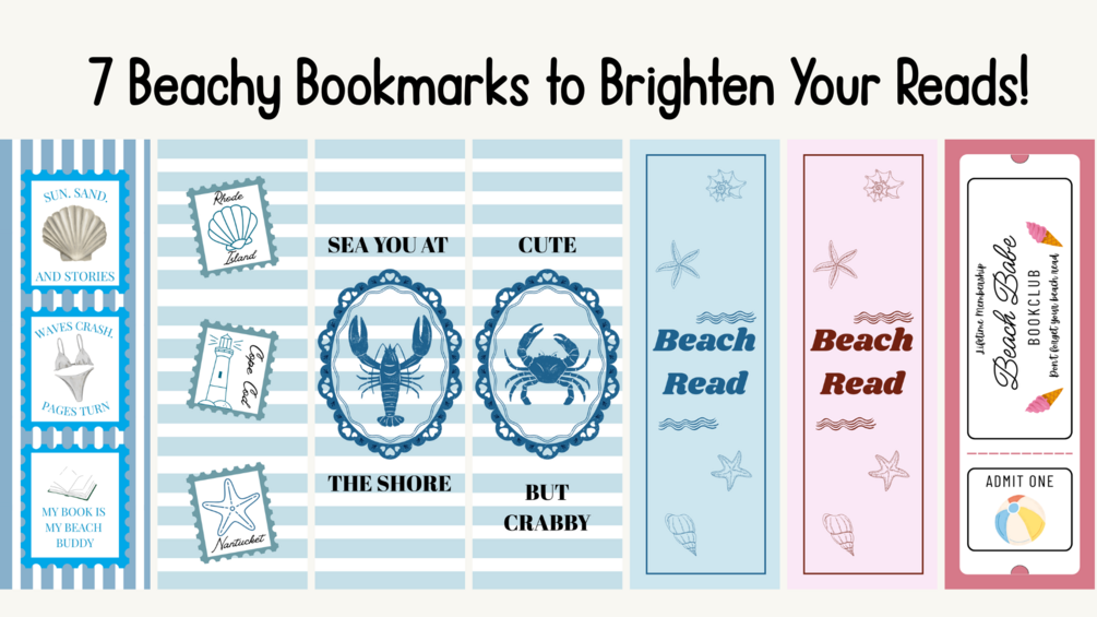 Beach Themed Digital Bookmark